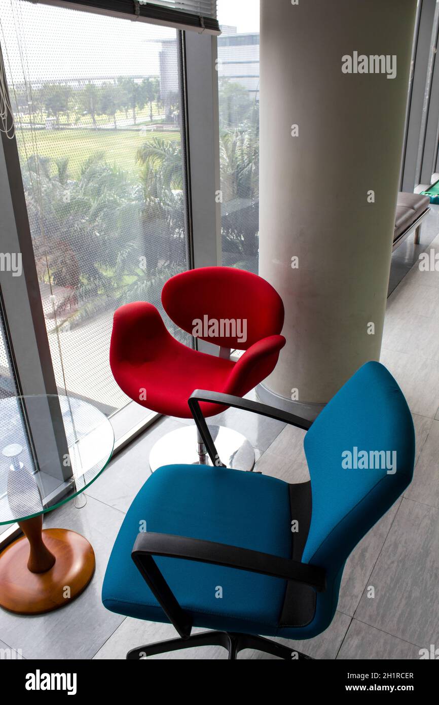 design Chair modern Building Glass Stock Photo - Alamy