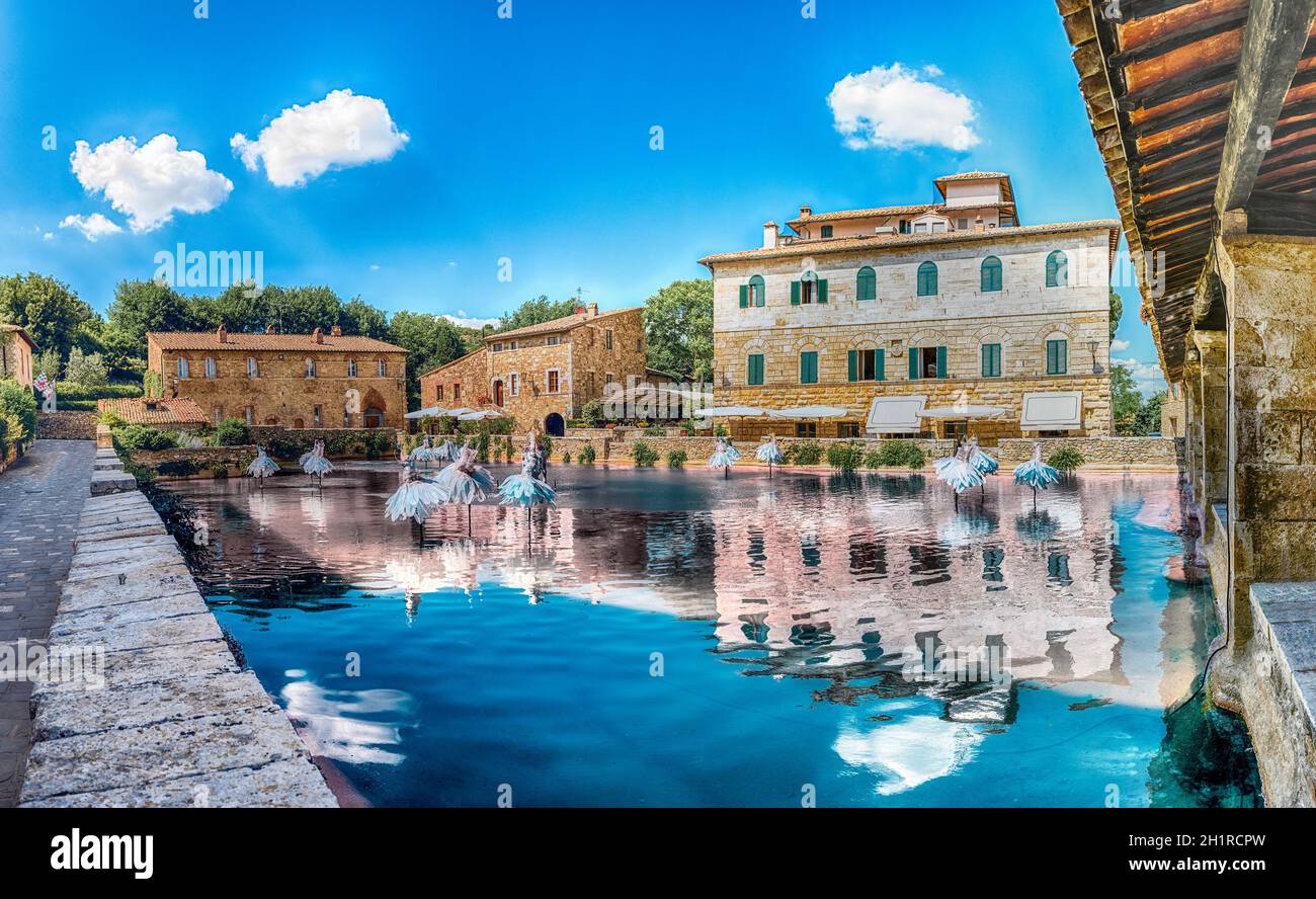 The iconic medieval thermal baths, major landmark and sightseeing in ...