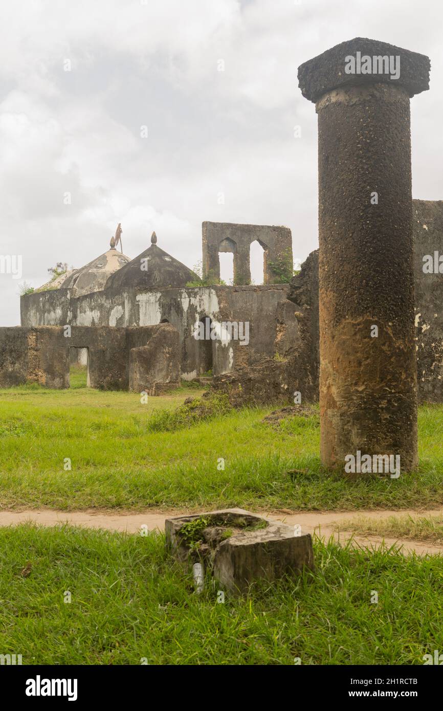 ZANZIBAR, TANZANIA.The historical ruins of the Maruhubi Palace, which ...
