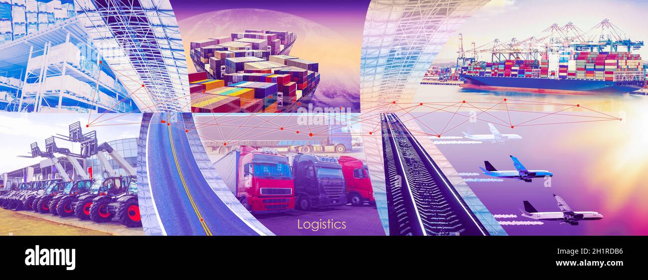 Abstract design background, Trucks and transport. Highway and ...