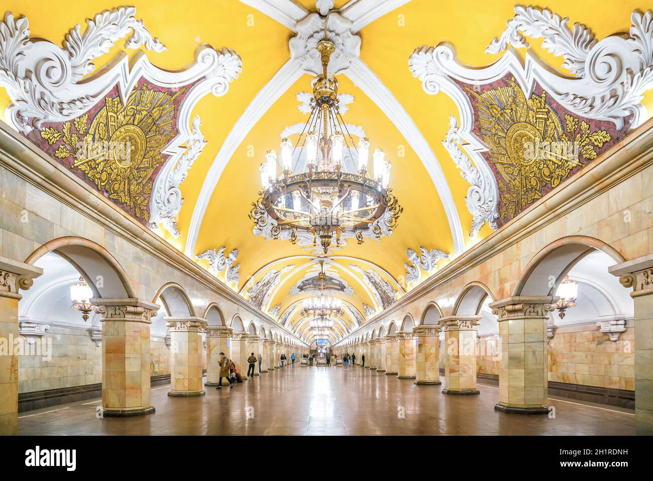 Interior of Metro Station in Moscow, Russia Stock Photo - Alamy