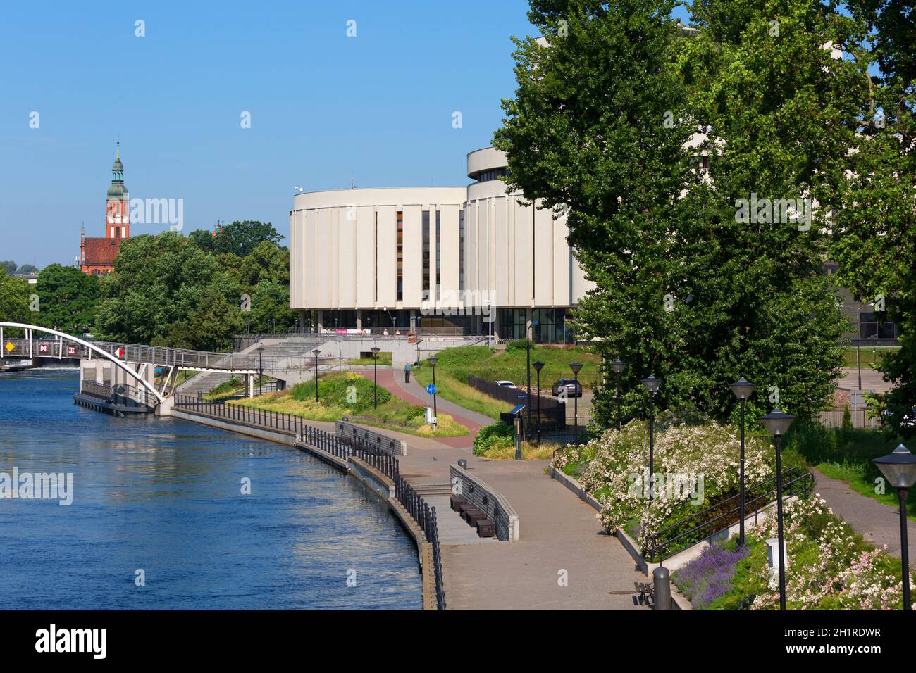 Bydgoszcz, Poland - June 26, 2020: Opera Nova located on the Brda River ...