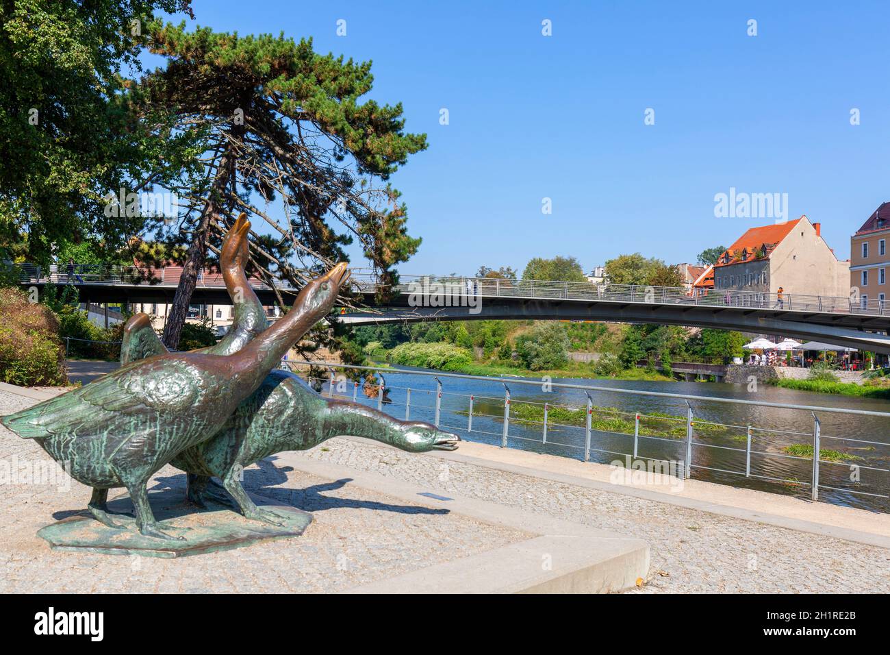 Goerlitz, Germany - September 22, 2020 : Monument to the goose on the ...