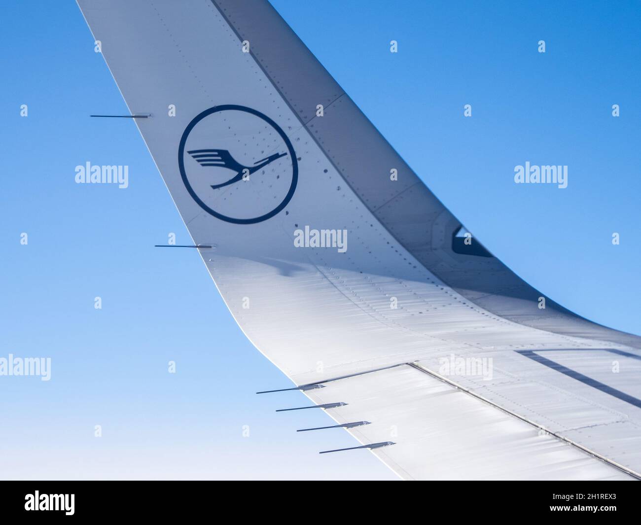 Left Winglet of a Lufthansa German Airlines Airbus A320-200 on Flight ...