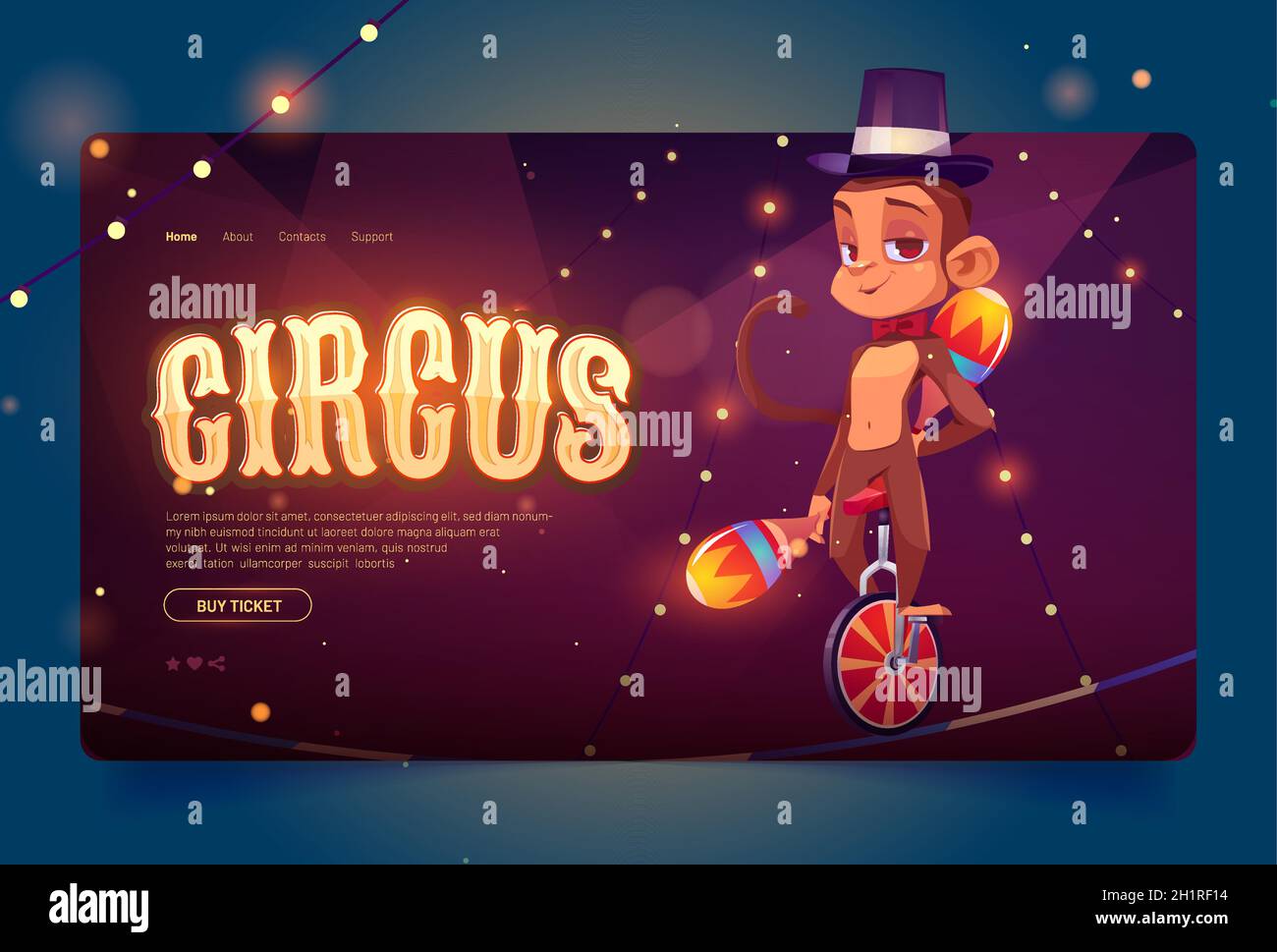 Vintage Circus Monkey Cartoon