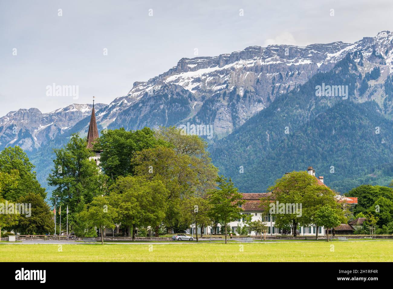 Interlaken, Switzerland - May 26, 2016: Beautiful landscape with snow ...