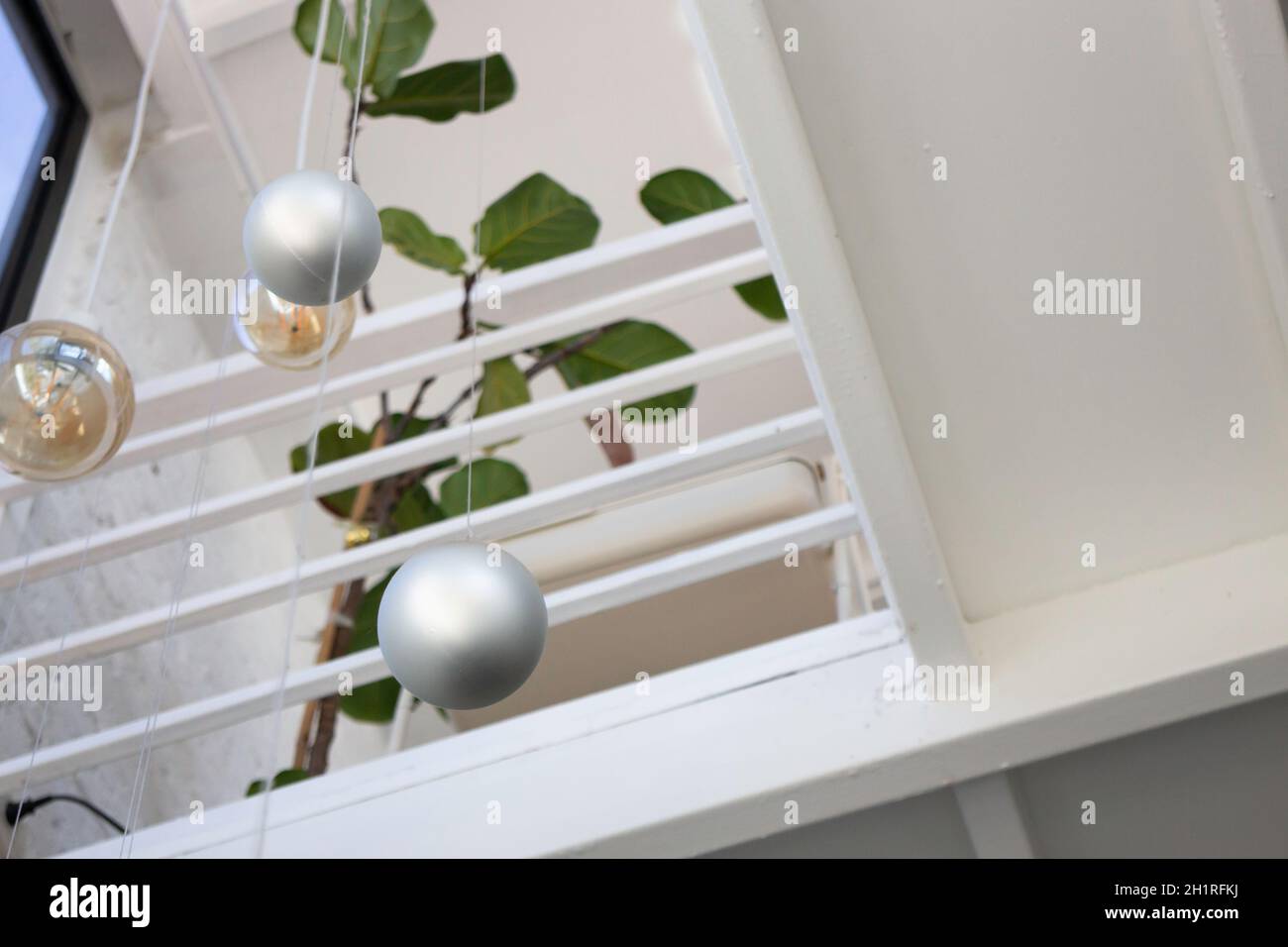 Modern electricity light bulb decorated in living room, stock photo ...