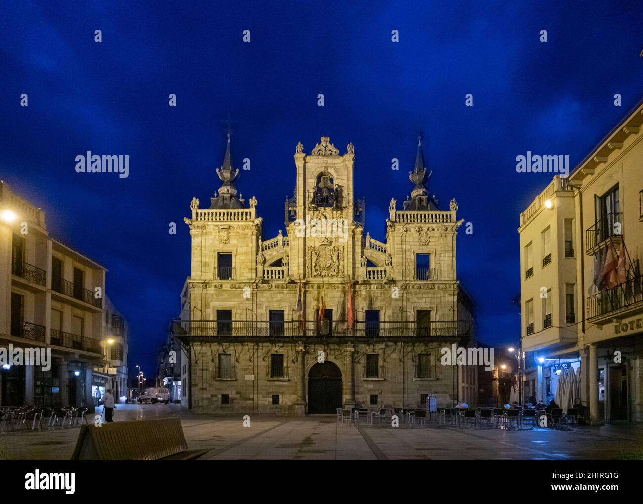Astorga, Spain, July 2020 - Facade of the 17th century Baroque Town ...