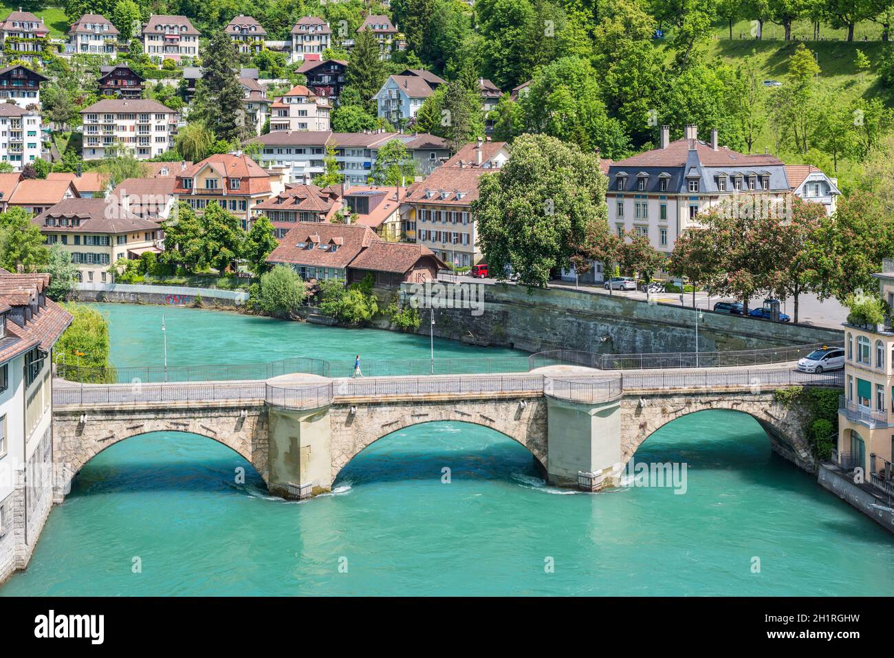 Bern, Switzerland - May 26, 2016: Architecture of the old European town ...