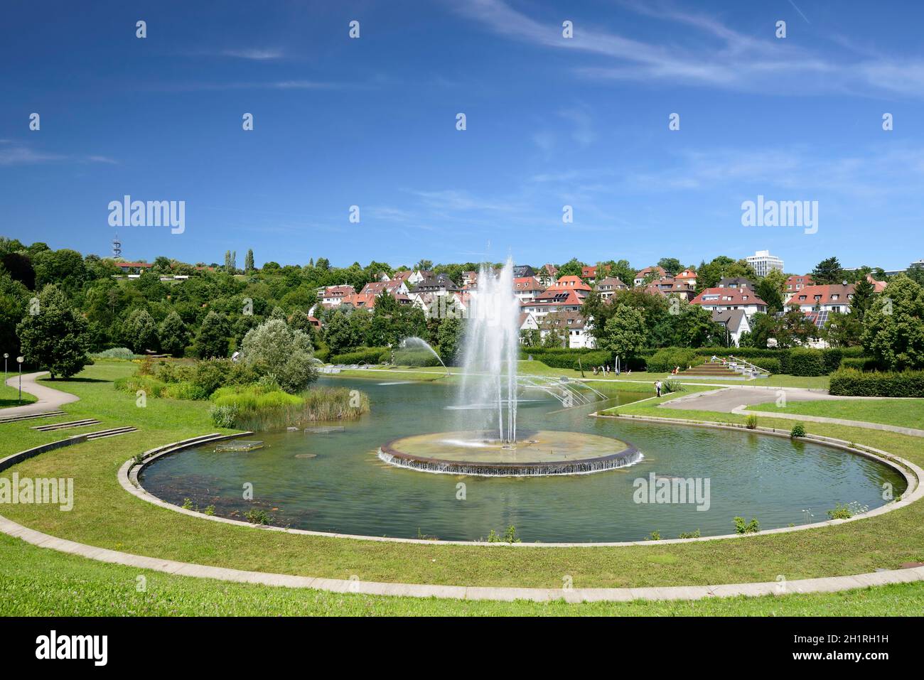 Stuttgart, Germany, 2012 july 23th, high water jet in fountain in the ...