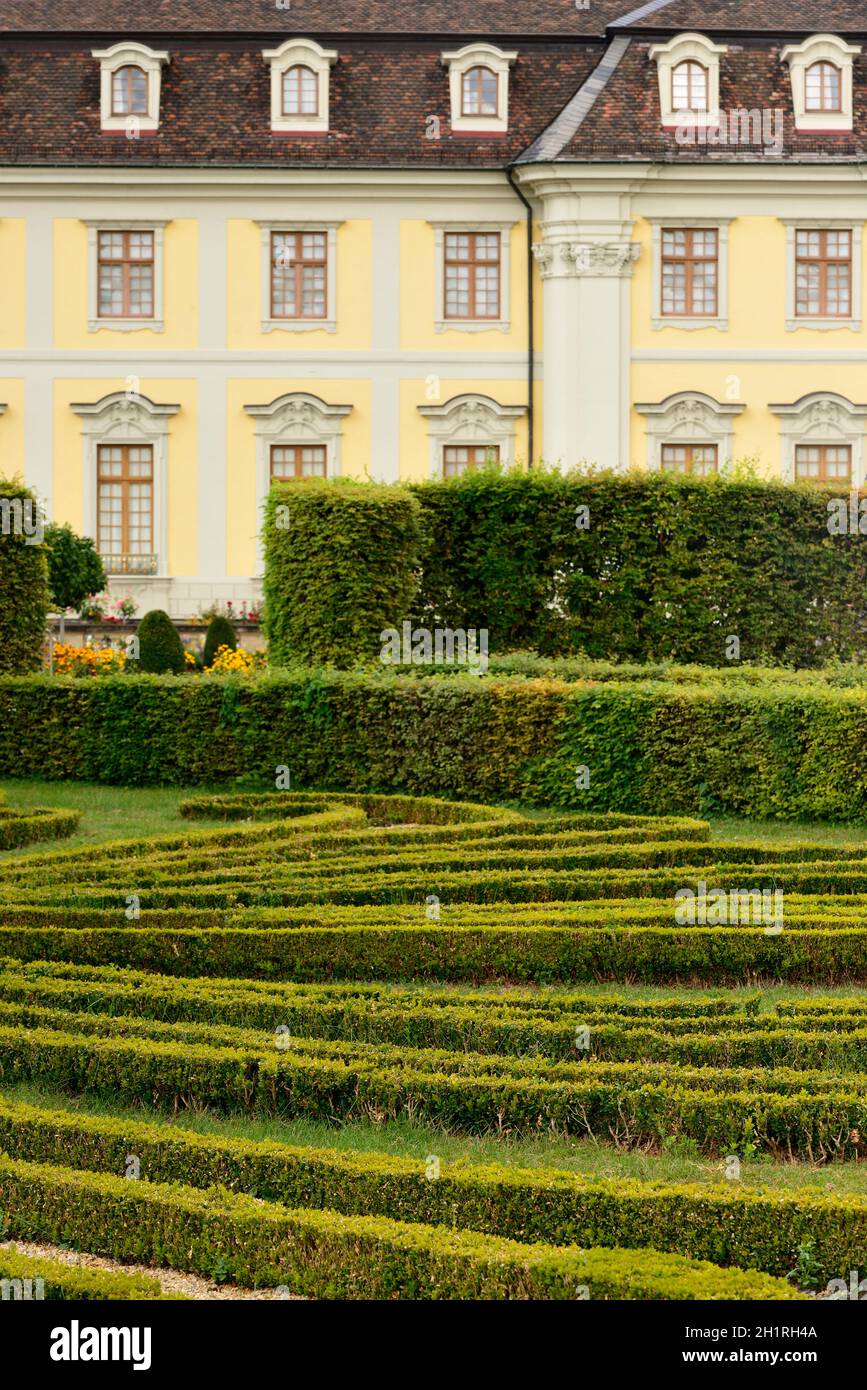 detail of hedgerow decoration at baroque castle in surroundings of city ...