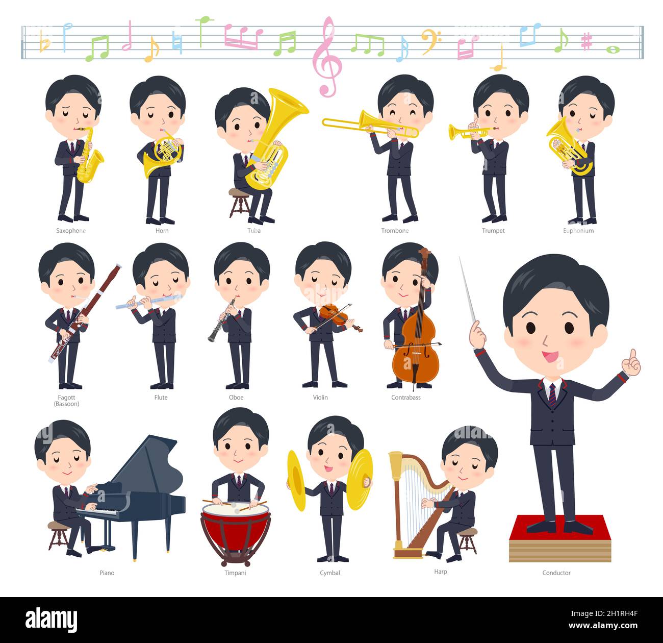 Asian conductor music Stock Vector Images - Alamy