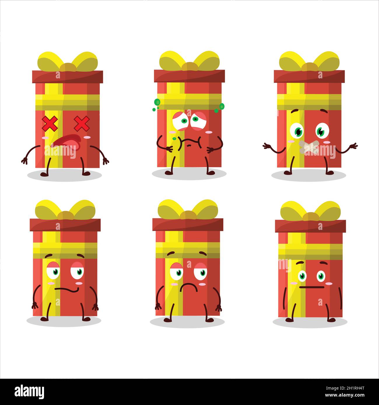 Long gift box cartoon character with nope expression. Vector ...