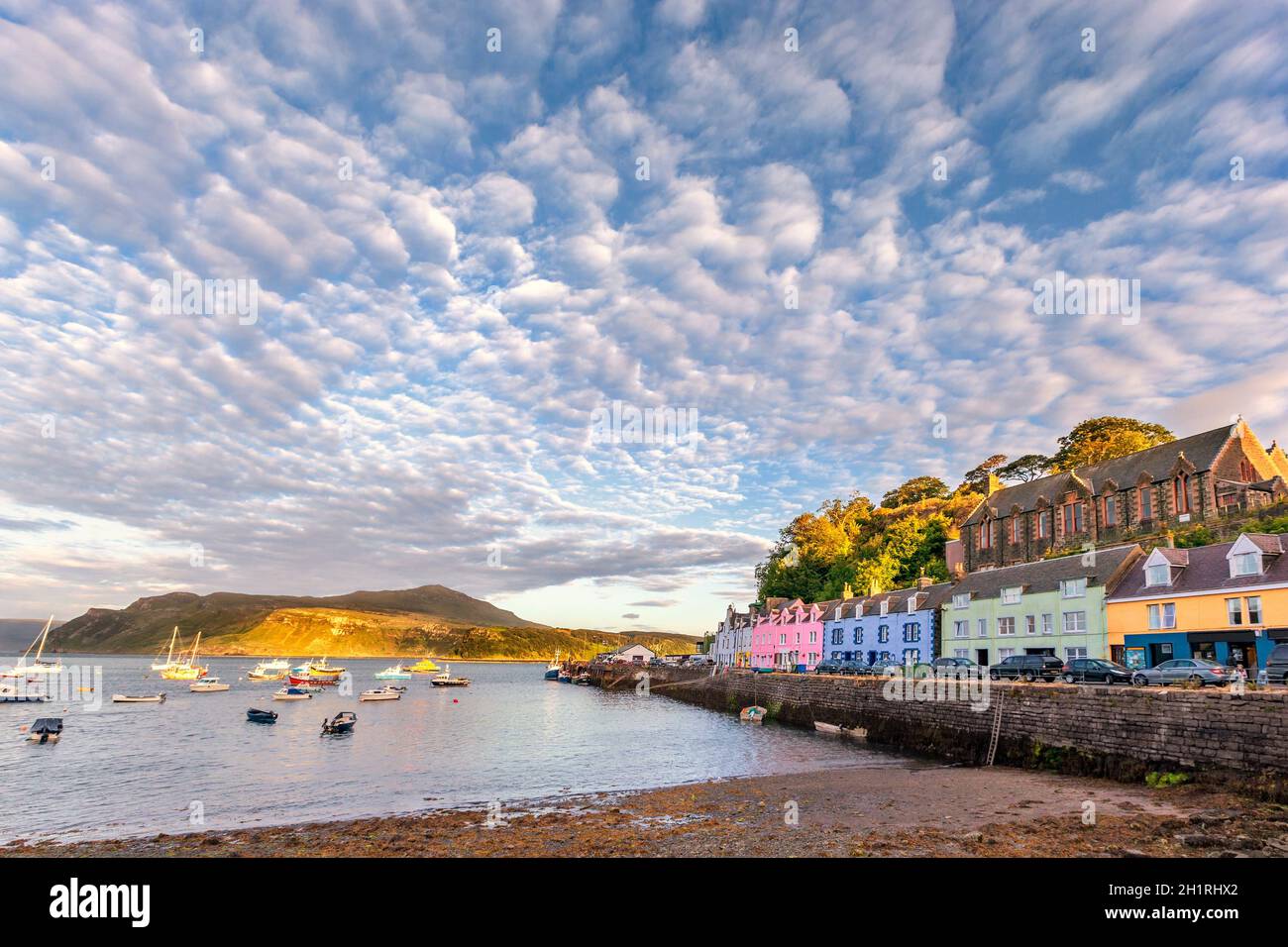 view on Portree before sunset, Isle of Skye, Scotland Stock Photo - Alamy