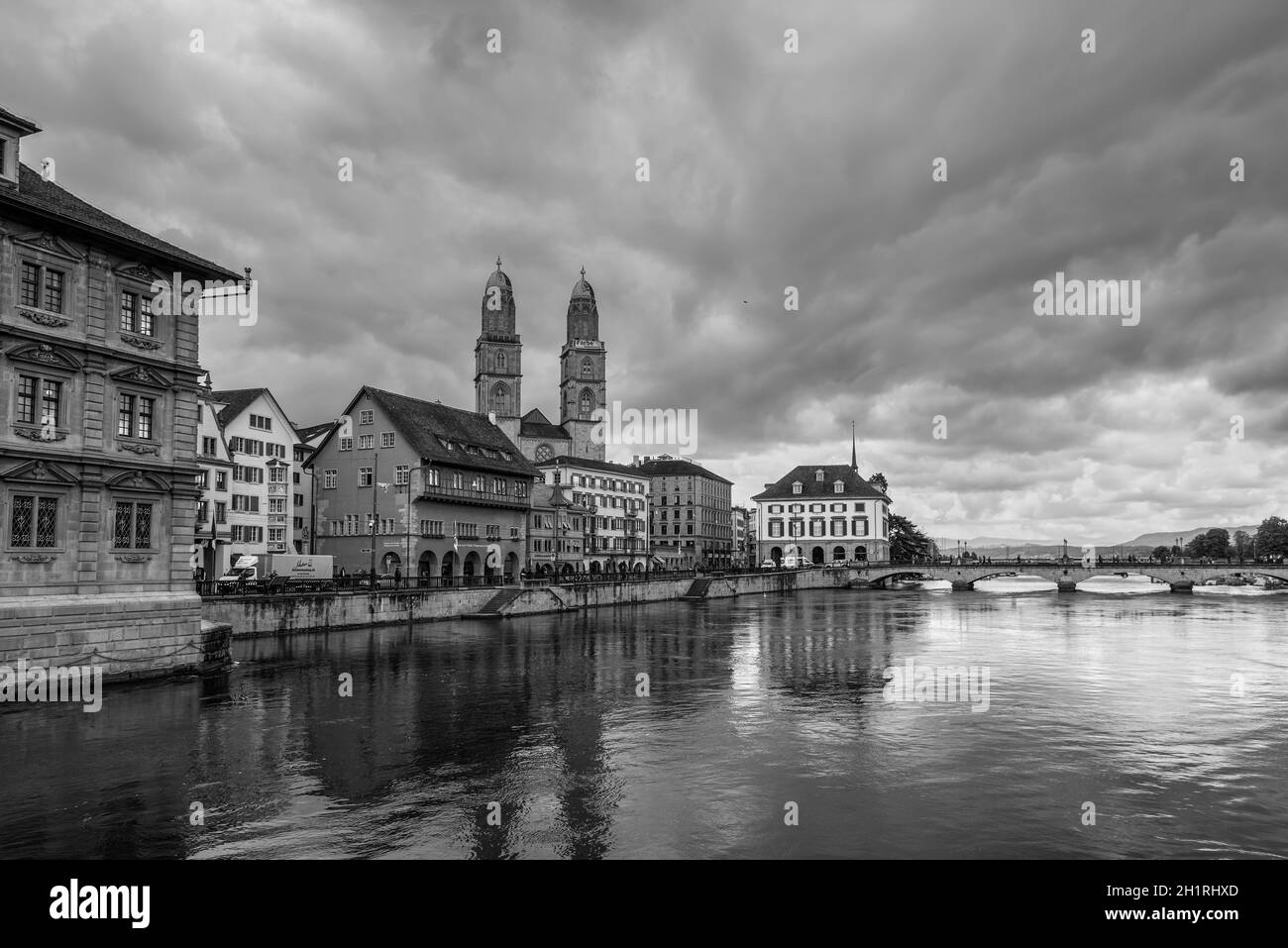 Zurich, Switzerland - May 24, 2016: Architecture of Zurich in overcast ...