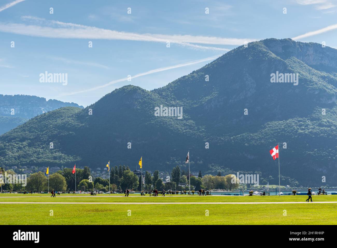 Annecy, France - May 25, 2016: A large open space surrounds the Annecy ...