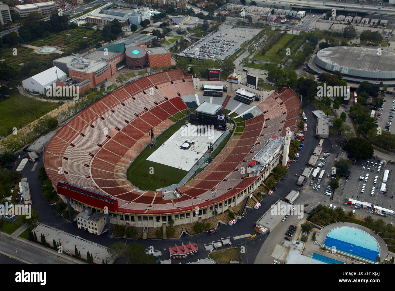 The Los Angeles Memorial Coliseum, Los Angeles, California, USA Stock ...