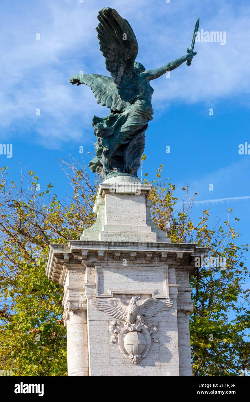 Rome, Italy - October 9, 2020: Monument to Victoria goddess of victory ...
