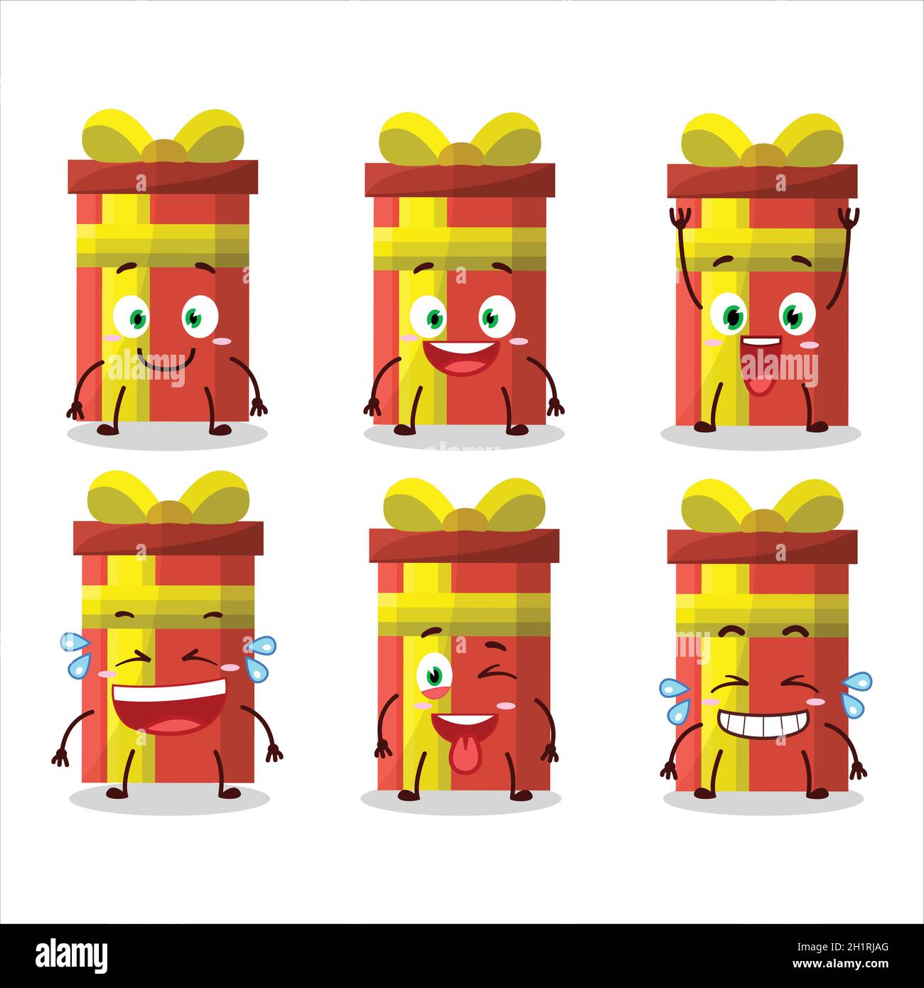 Cartoon character of long gift box with smile expression. Vector ...