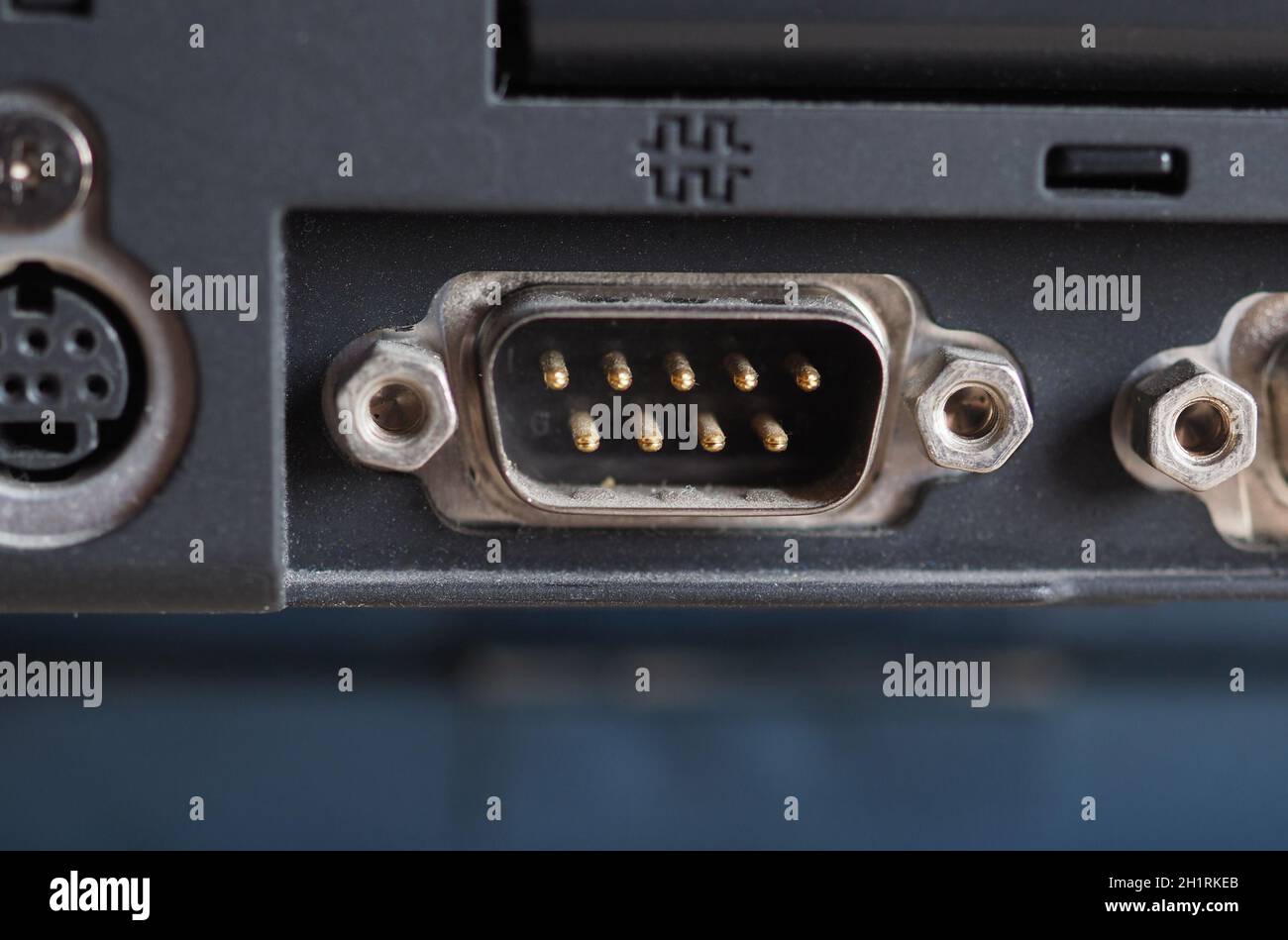 serial port on a laptop pc personal computer Stock Photo - Alamy