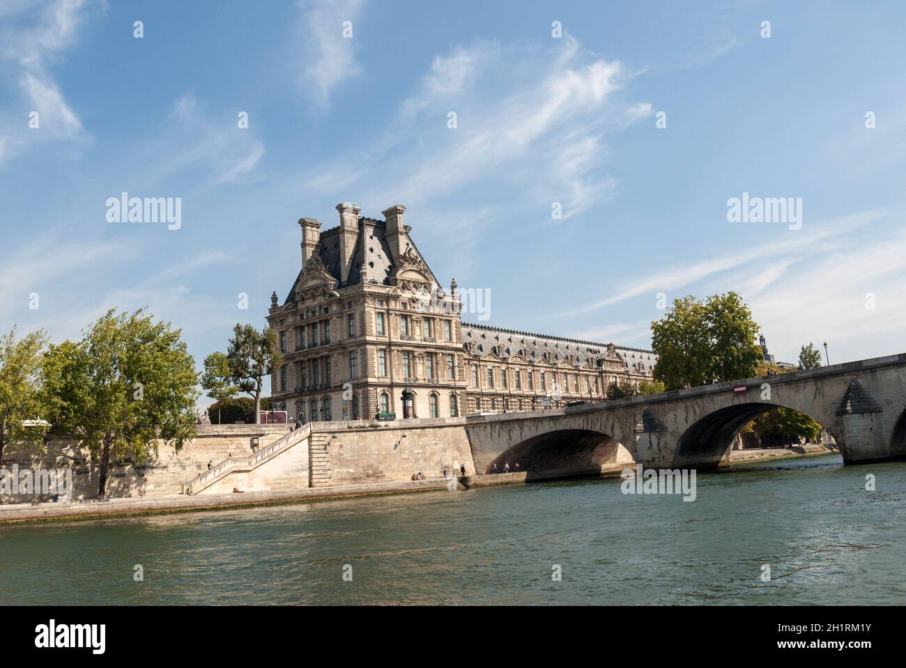The Louvre and the Seine River in Paris . Louvre is one of the biggest ...