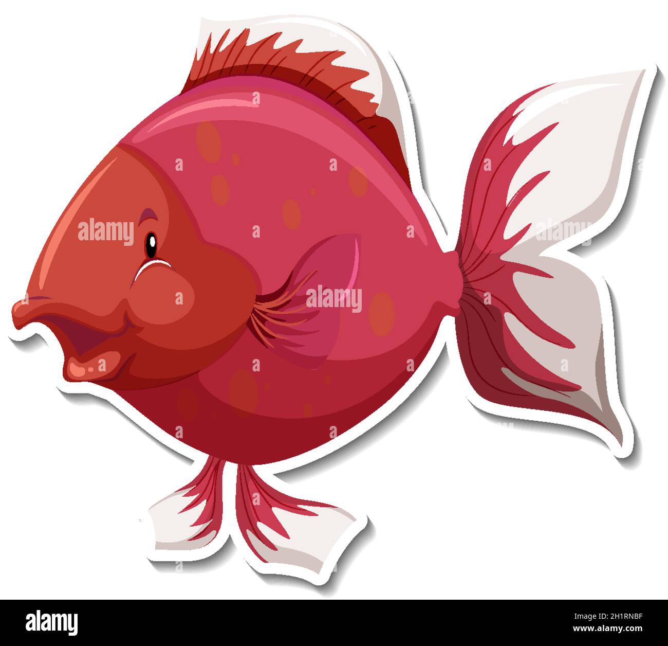 Cute fish sea animal cartoon sticker illustration Stock Vector Image ...