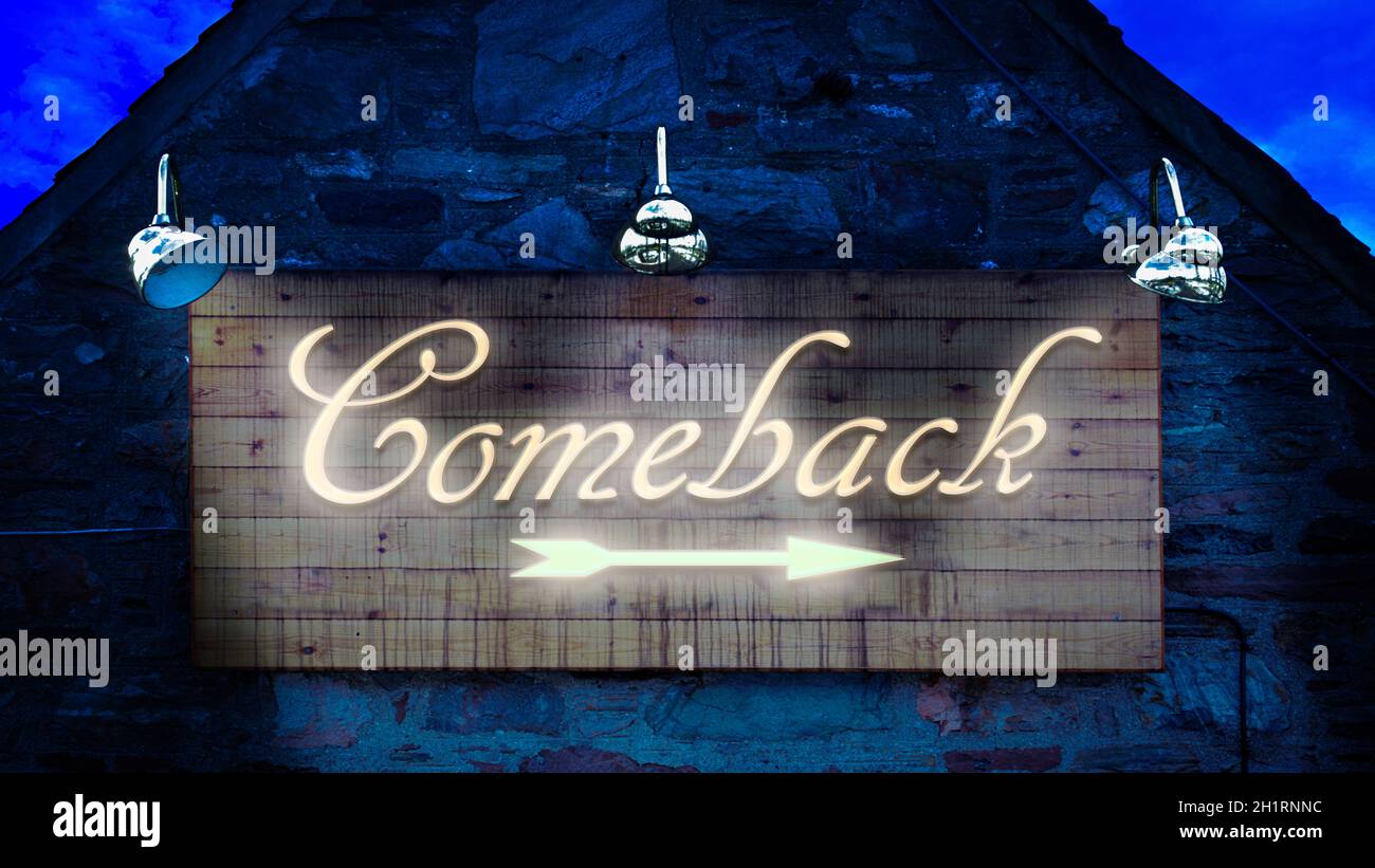 Street Sign the Direction Way to Comeback Stock Photo - Alamy