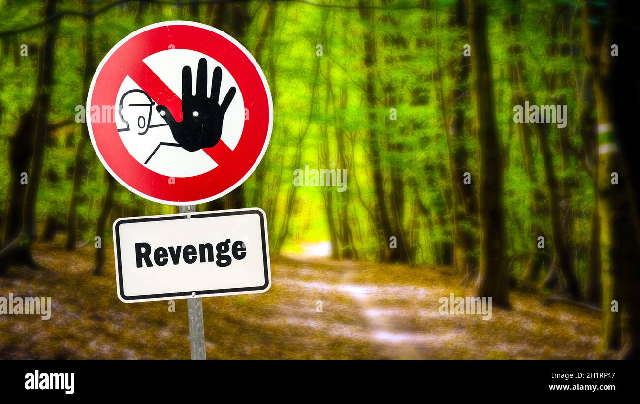 Street Sign the Direction Way to Forgiveness versus Revenge Stock Photo ...