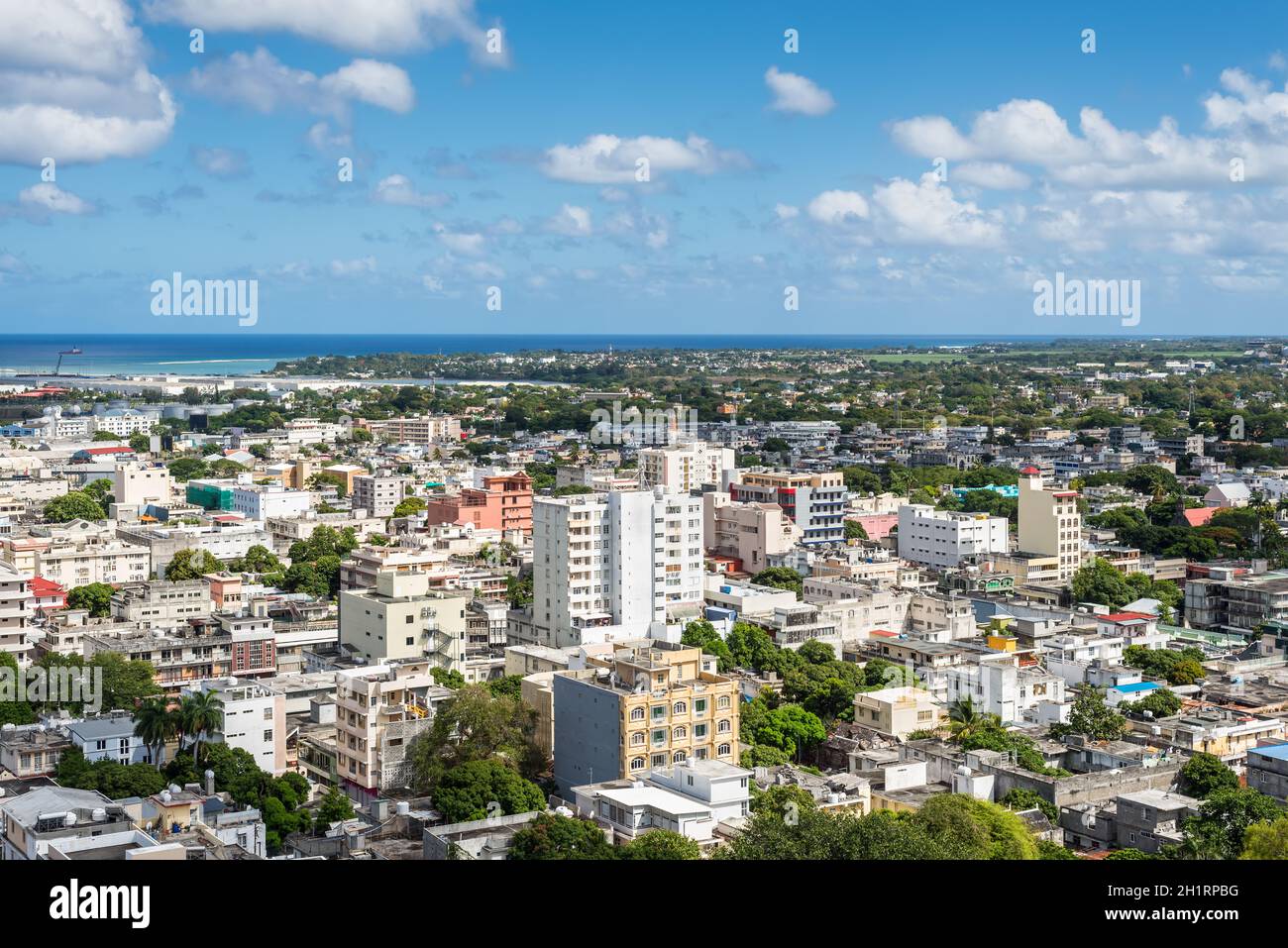 Port Louis Skyline - viewed from the fort Adelaide along the Indian ...