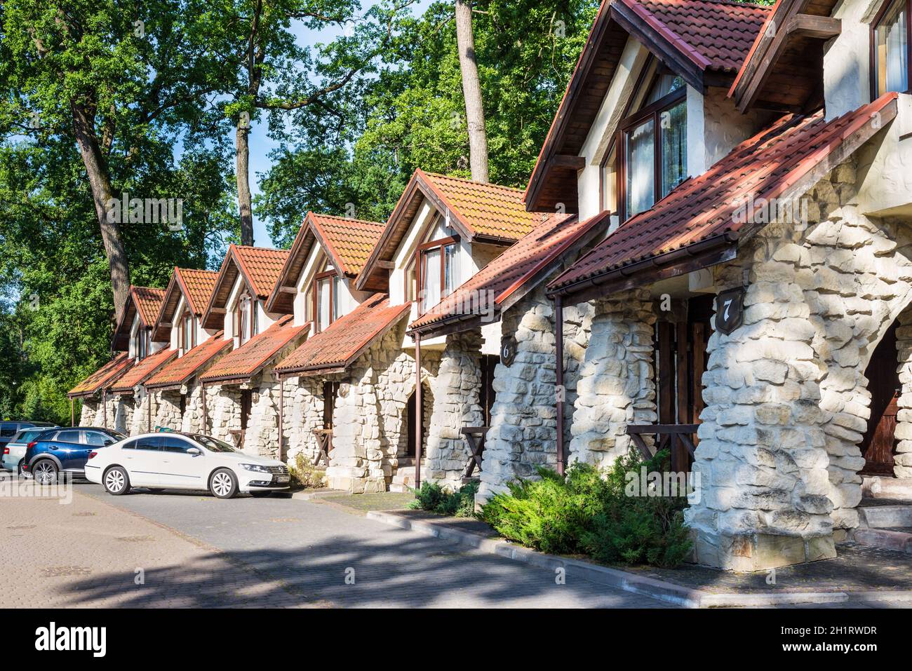 Lviv, Ukraine - June 15, 2017: Park-hotel Ancient town (Drevny Grad) is ...
