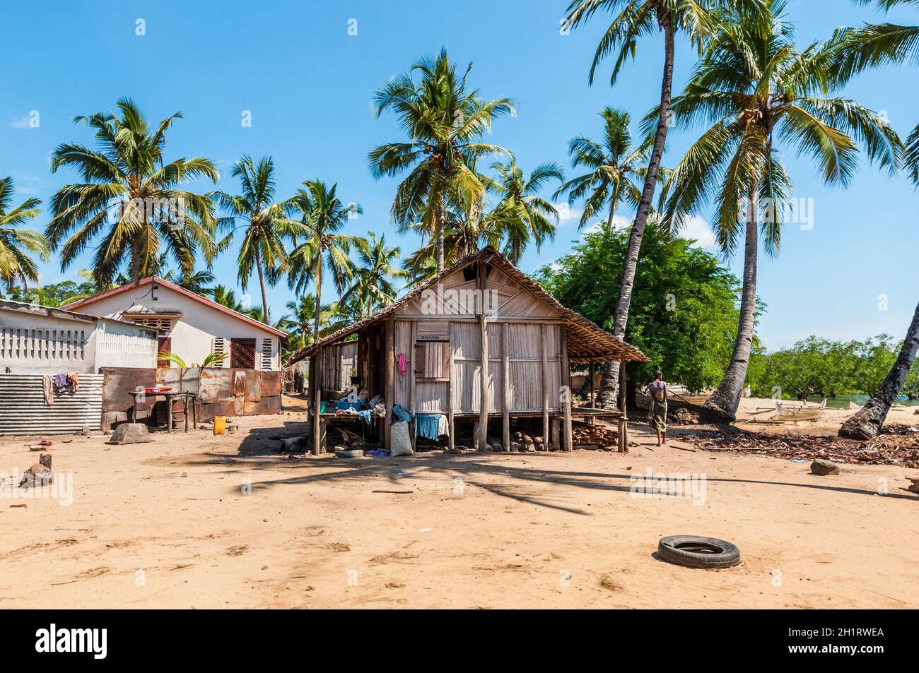 Ambatozavavy, Nosy Be, Madagascar - December 19, 2015: Typical malagasy ...