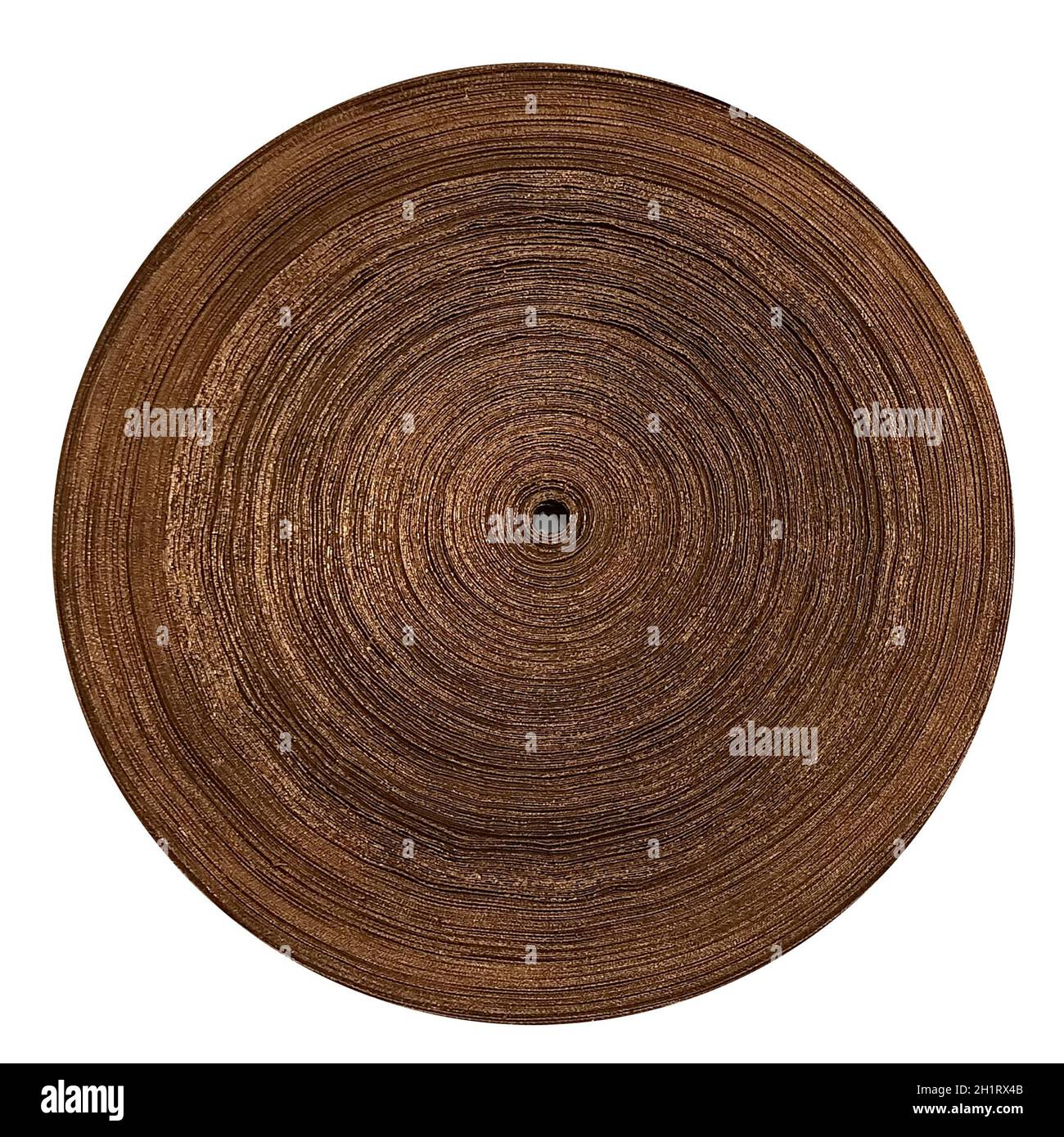 Golden circle isolated on white background. Round shape in color of old ...