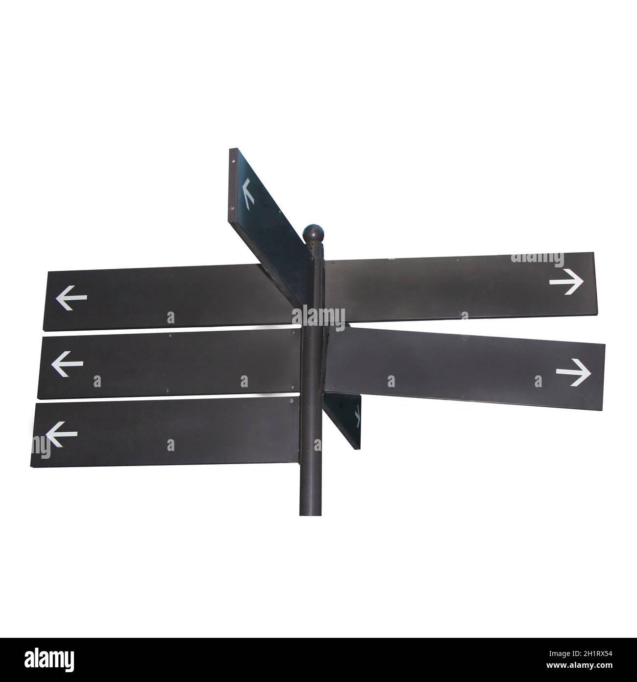 Empty direction indicator with arrows. Empty blank for road signs. Way ...