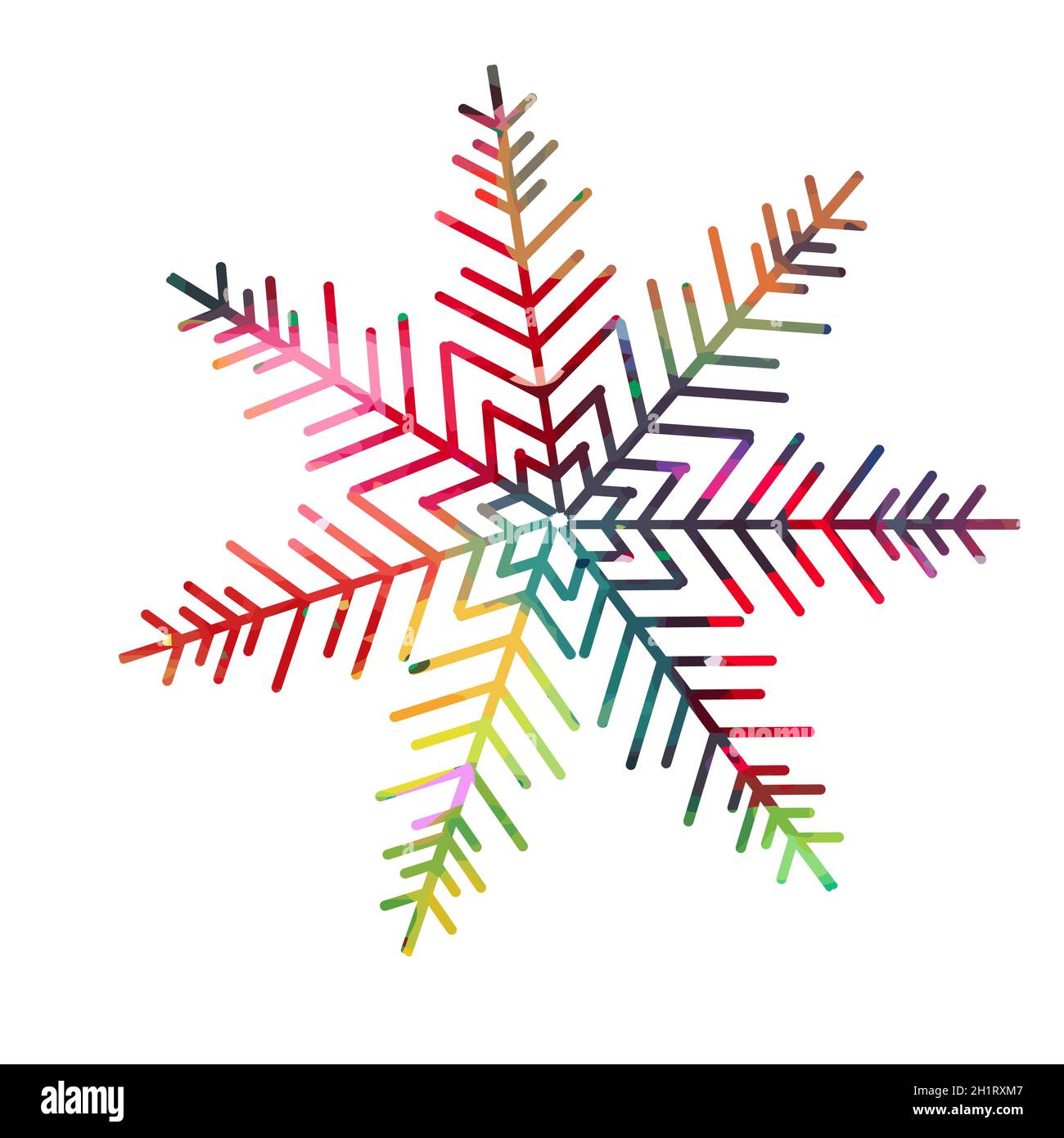 Multi-colored beautiful snowflake object. Vector illustration Stock ...