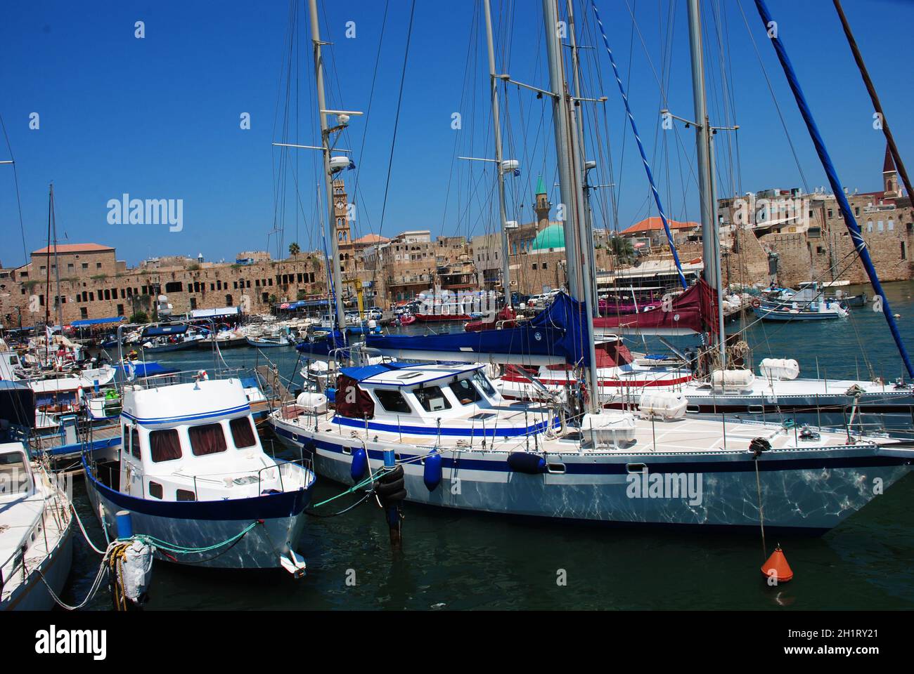 Acre Port Israel. Sailboats in the Port of Acre Stock Photo - Alamy