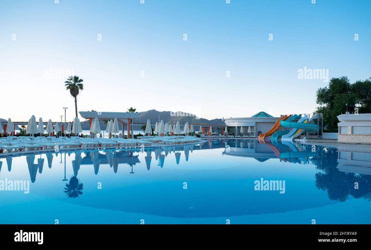 Luxurious open air swimming pool at resort Stock Photo - Alamy