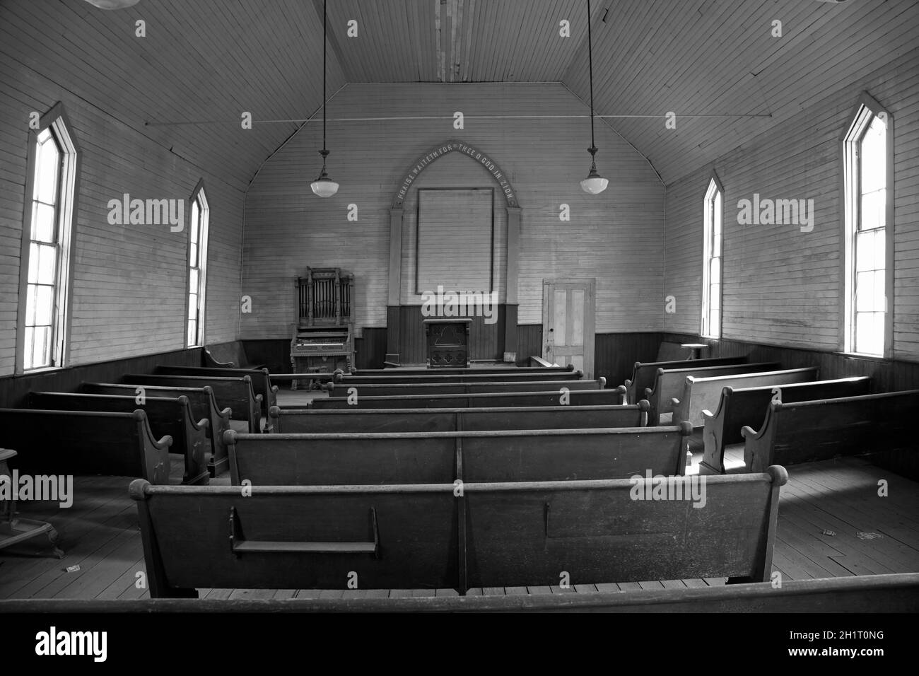 Inside of Church, Green Street, Bodie Ghost Town, elevation 8379 ft ...