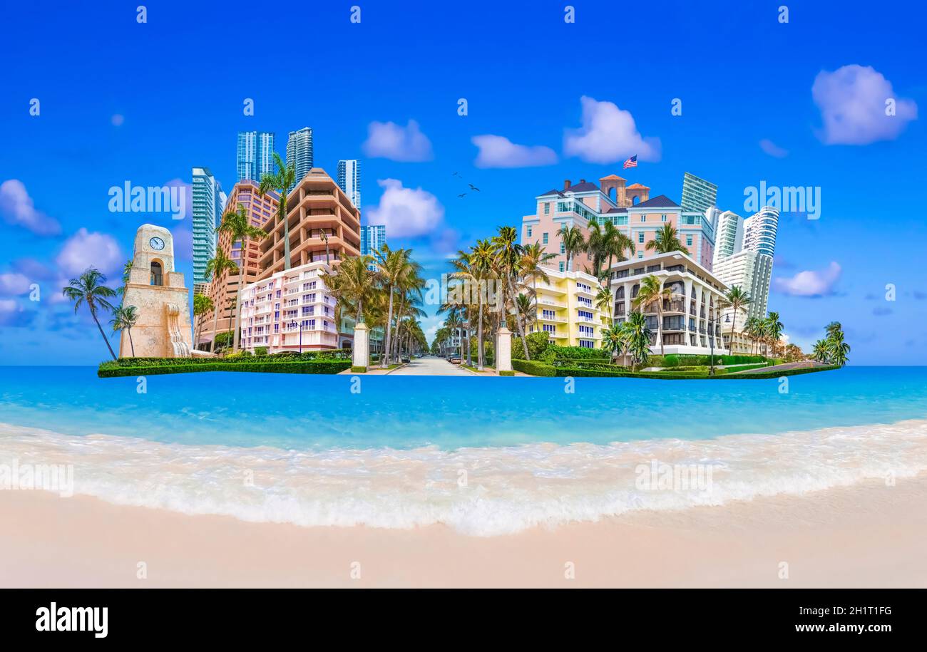 Beach scene collage hi-res stock photography and images - Alamy