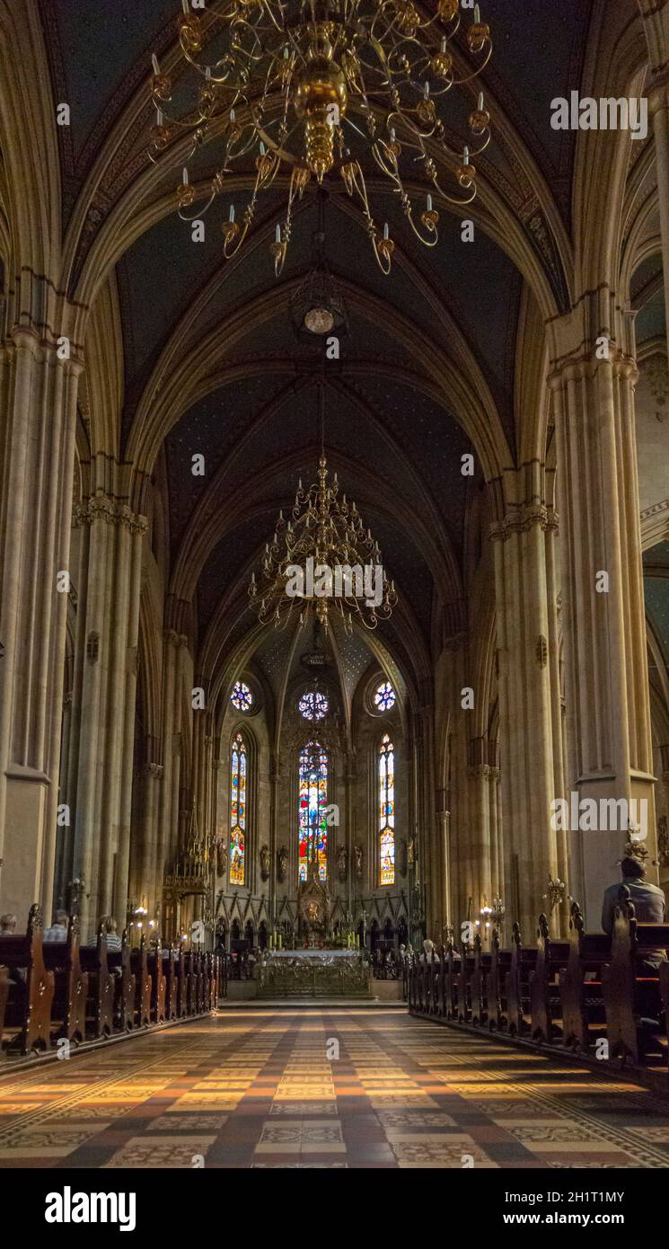 Aisle in the cathedral in the city of Zagreb, Croatia Stock Photo - Alamy