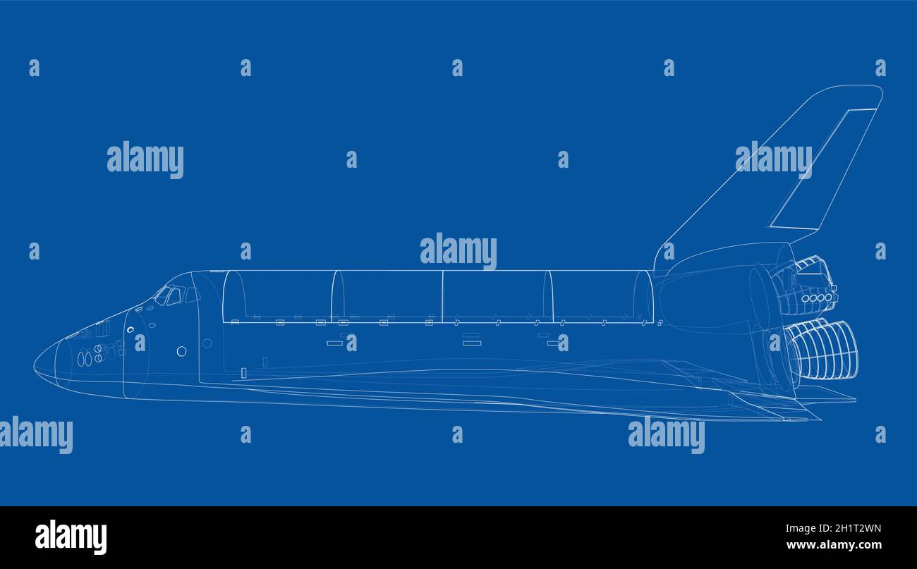 Space shuttle. Vector rendering of 3d Stock Vector Image & Art - Alamy