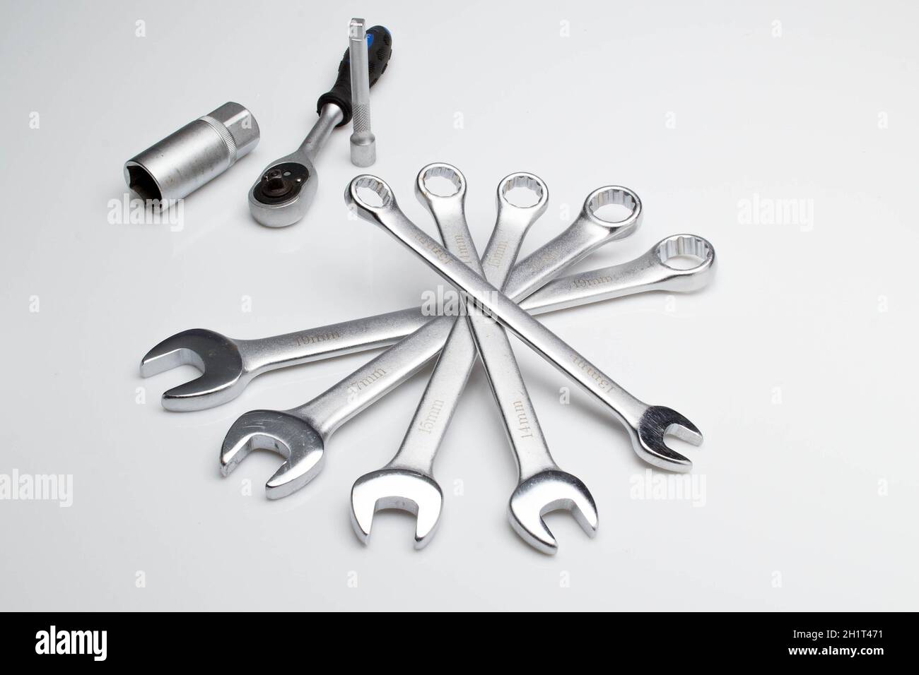 A set of wrenches on a white background Stock Photo - Alamy