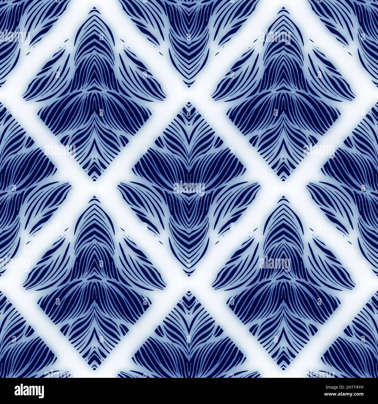 Seamless blue and white ceramic tile ornate damask pattern for surface ...