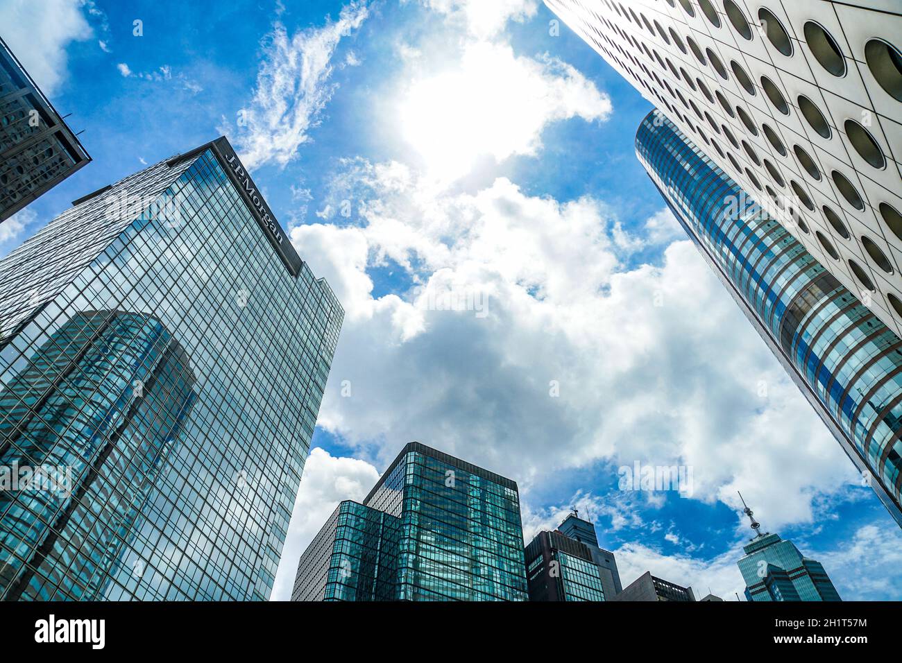 Empty high-rise buildings and the fine weather of Hong Kong. Shooting ...