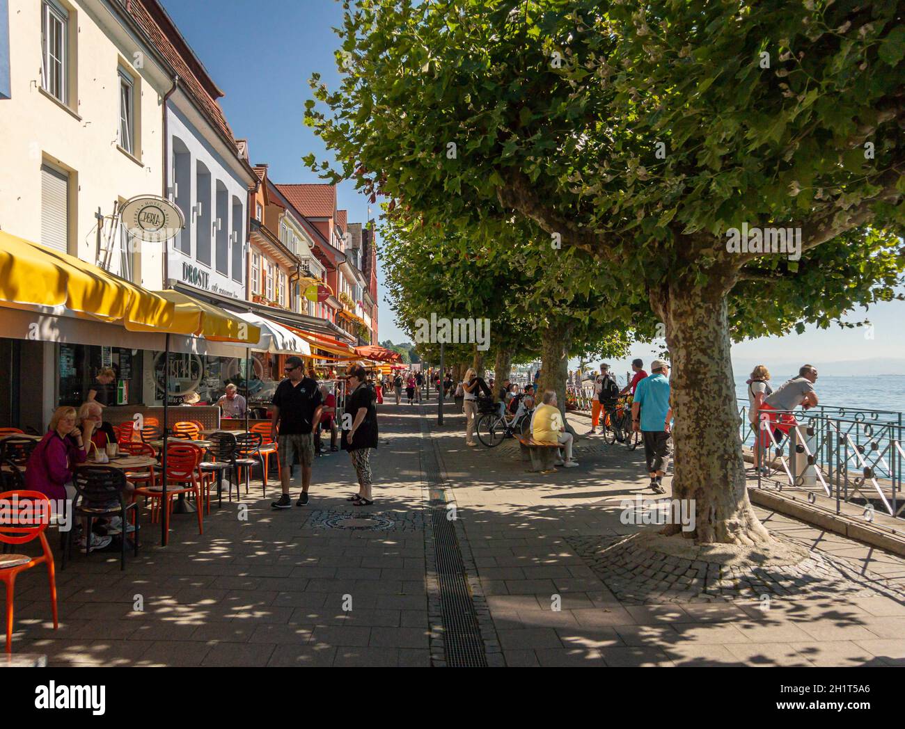 Meersburg, Germany, September 2016 - Promenade on Lake Constance in the ...