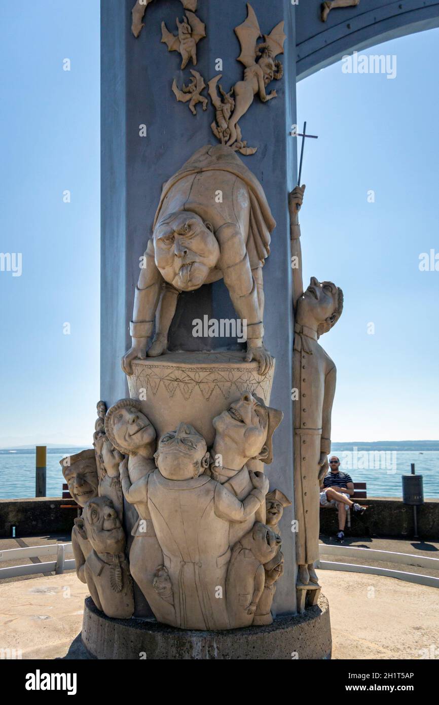 Meersburg, Germany, September 2016 - Detail of the Magic Column ...