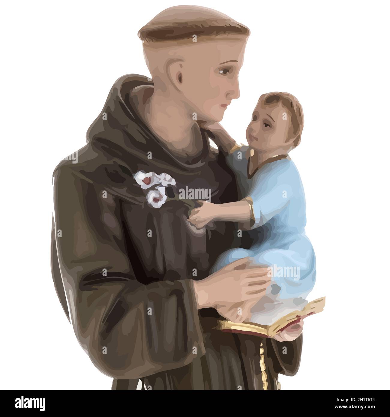 saint anthony of padua religion faith holy illustration Stock Photo - Alamy