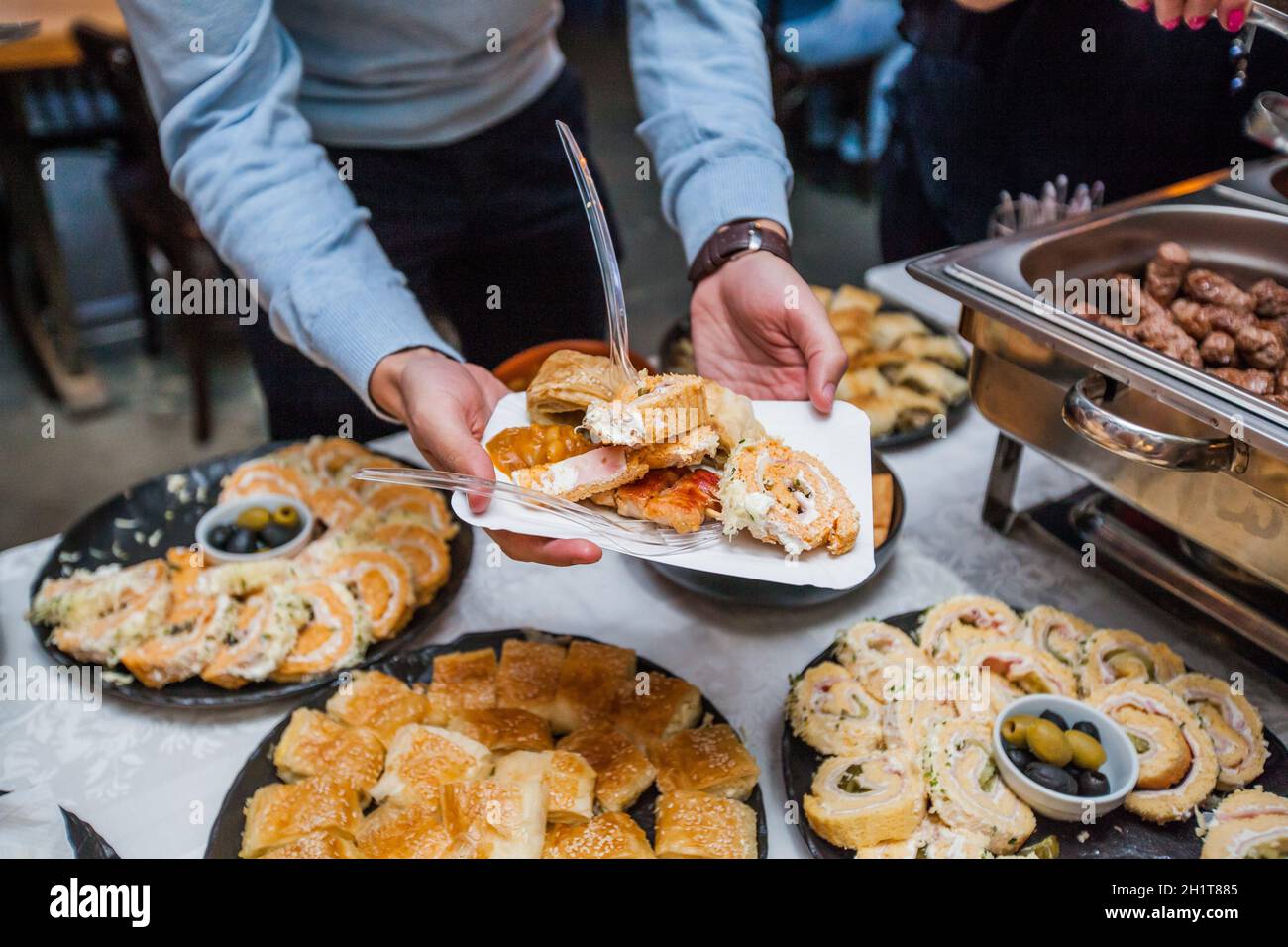 People Catering Food Buffet Eating Party Event Restaurant Stock Photo ...