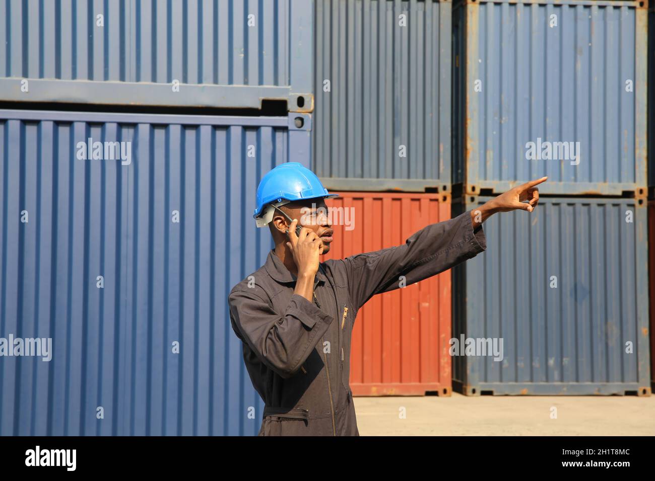 Logistics and transportation business. Industrial inspection of cargo ...