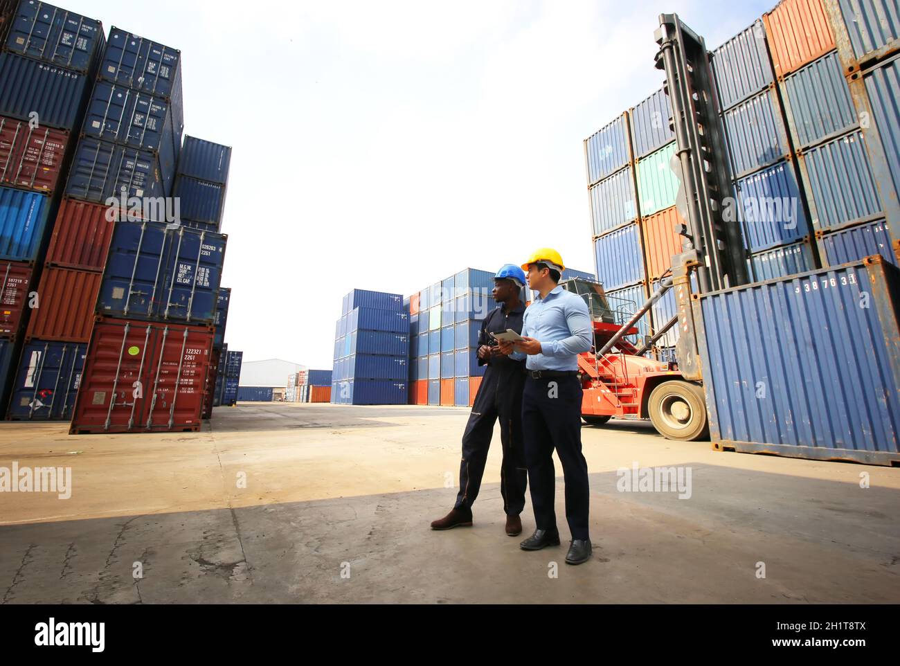 Logistics and transportation business. Industrial inspection of cargo ...