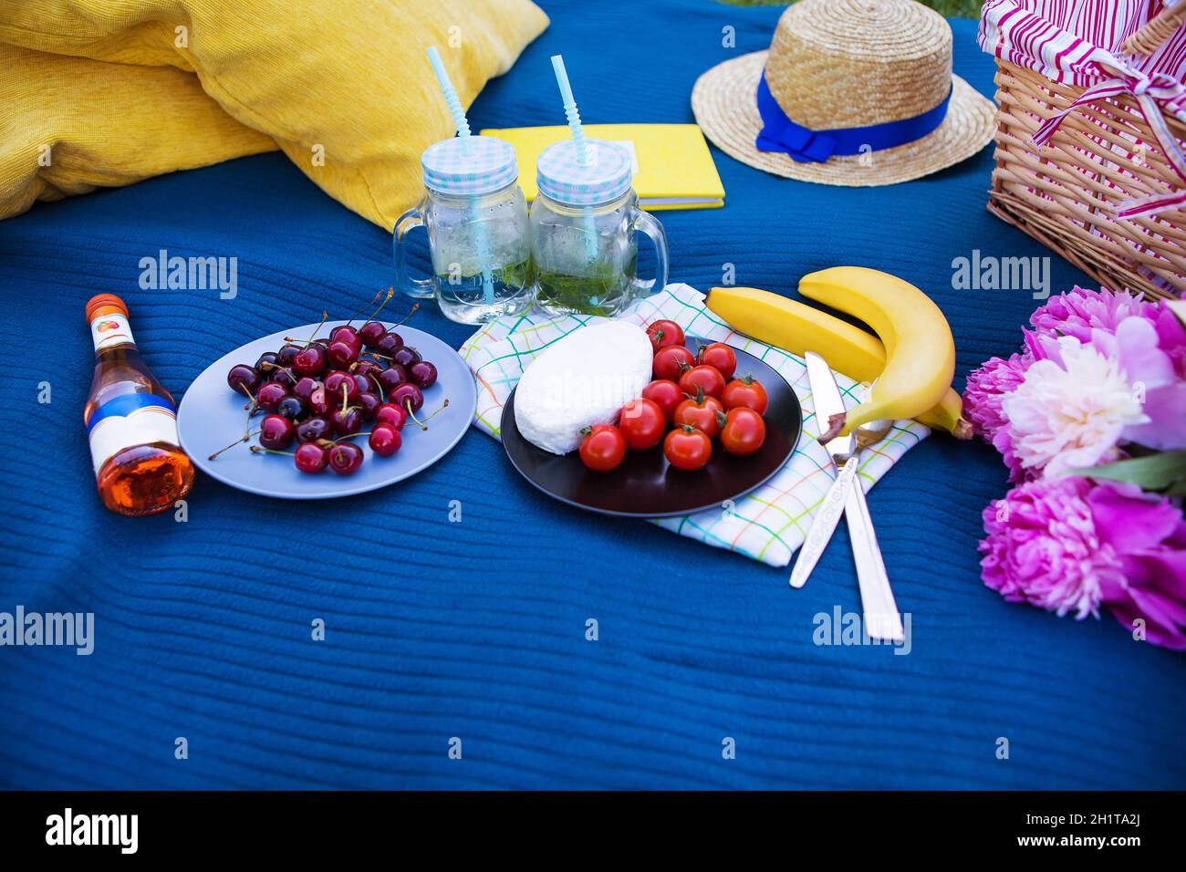 Bright picnic in nature - beautiful and bright food Stock Photo - Alamy